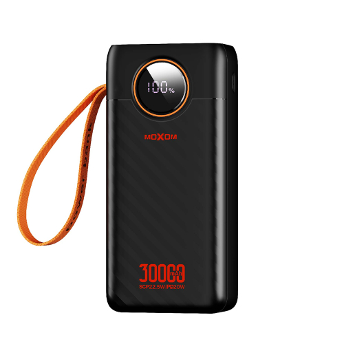 POWER BANK MOXOM-PB167 SUPER FAST USB/PD 22.5W/20W 30000 MAH CRNI