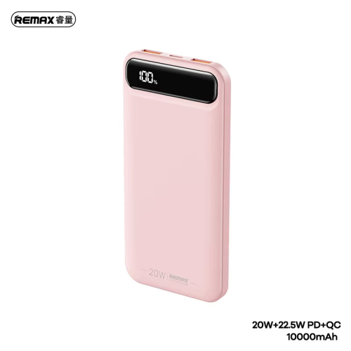 POWER BANK PRENOSIVA BATERIJA REMAX BOLE SERIES RPP-520 PD20W+QC22.5W FAST CHARGING 10000MAH PINK