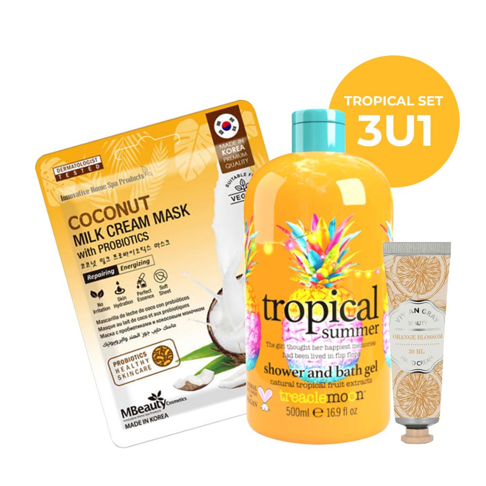Tropical set za negu kože, 500ml + 22ml + 30ml, 3/1