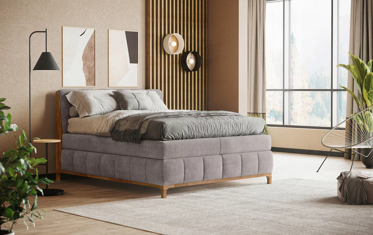 BOXSPRING KREVET 180/200 cm sivobraon