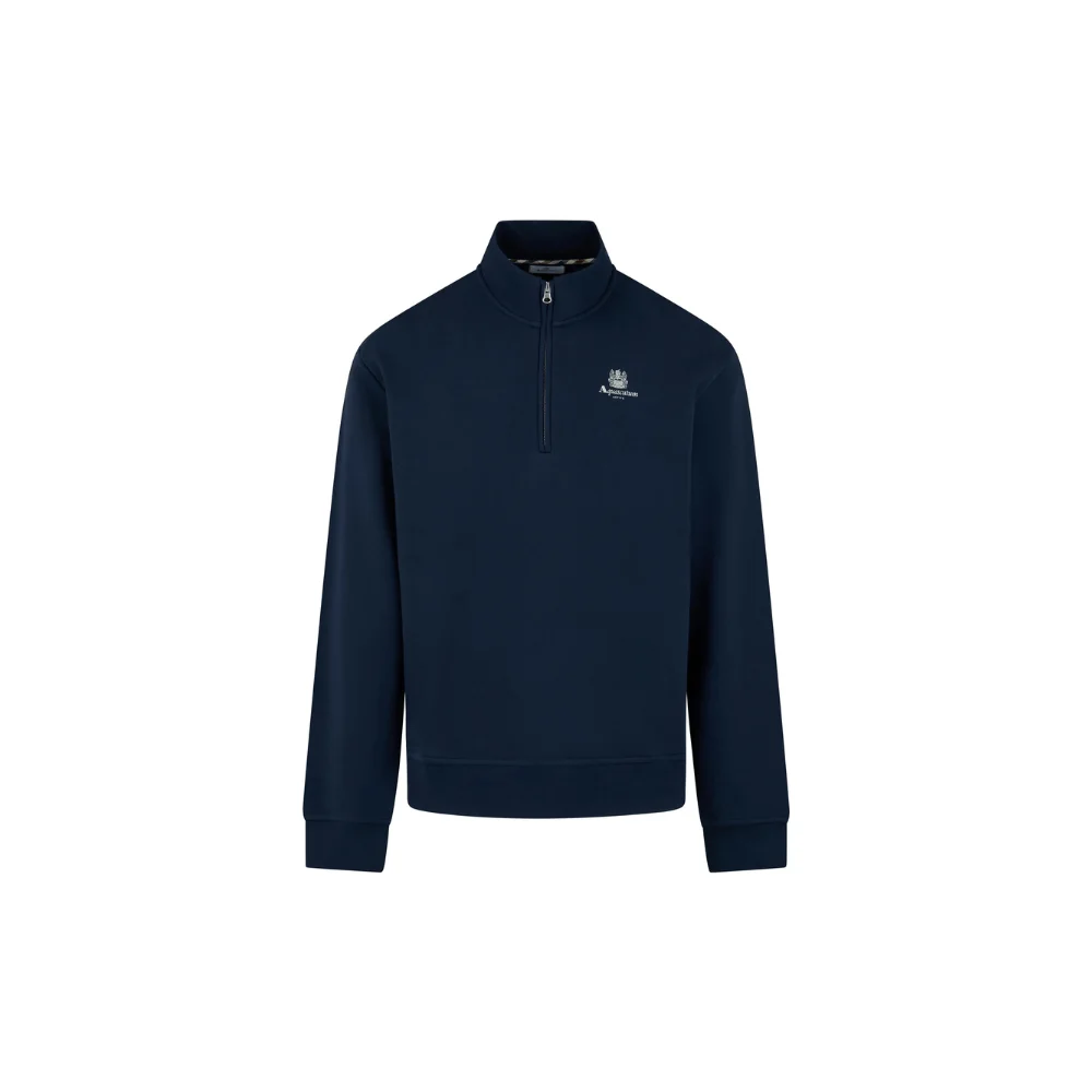 Aquascutum Half Zip Mock Neck duks teget