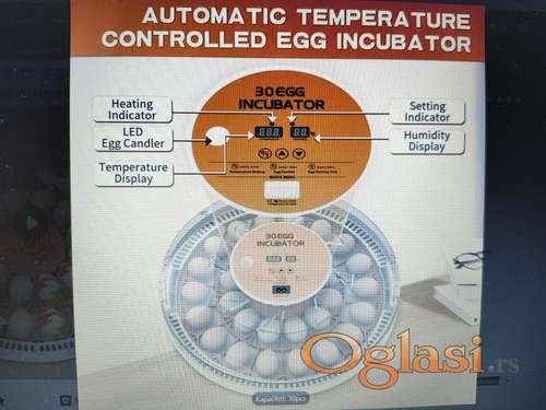 Automacki inkubator 30 jaja -sa prikazom vlage