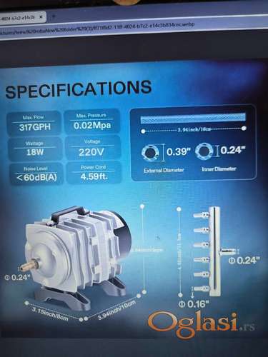 Konpresori za ribarnice i raspršivači.-akva oprema.