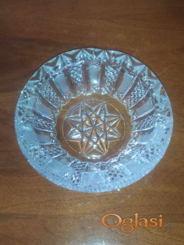 Pepeljara Olovni Kristal - Ručno Rezan / Prečnik 14 cm