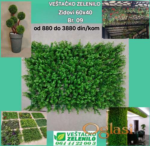 Veštački zeleni zidovi 09 (60x40) 880 din/kom