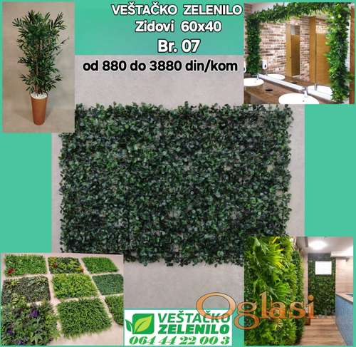 Veštački zeleni zidovi 07 ( 60x40) 880 din/kom