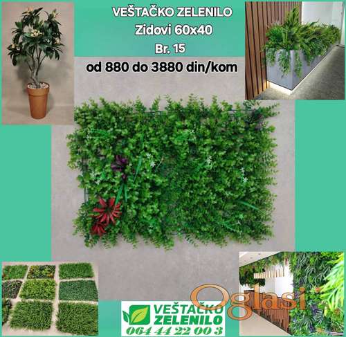 Veštački zeleni zidovi 15 (60x40) 1580 din/kom