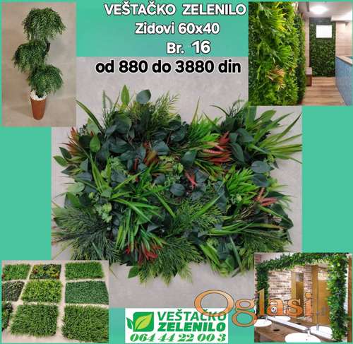 Veštački zeleni zidovi 16 (60x40) 3880 din/kom