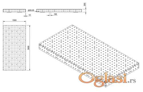 DXF Crtezi Stolova za Zavarivanje za CNC Laser ili Plazmu