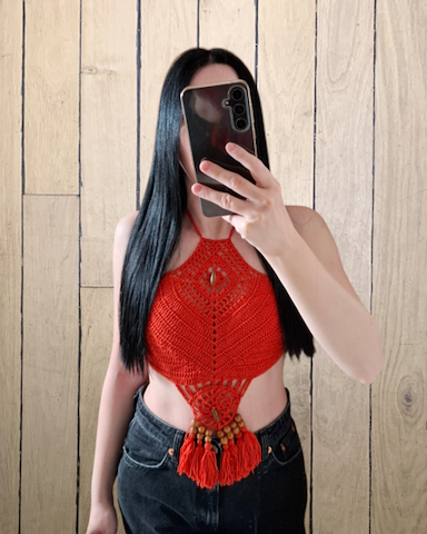 Heklani boho top Novo