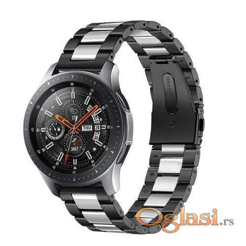 Crno - siva metalna klasicna narukvica 22mm Huawei watch,Samsung watch