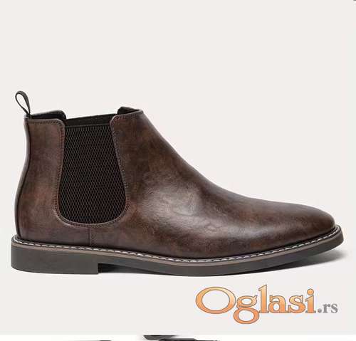 Men's Red-Brown Slip-On Ankle Boots - 2 boje