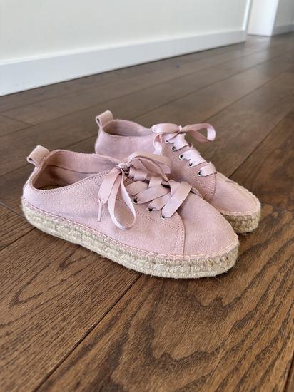 Roze espadrile od velura 36