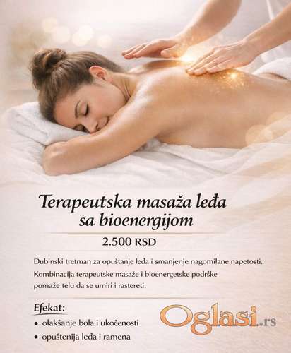 Terapeutska masaža leđa sa bioenergijom/Studio Body Relax