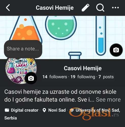 Kvalitetni casovi hemije za sve uzraste
