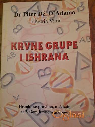 Dr Piter Dž. D Adamo, Krvne grupe I ishrana, (Fitko d.o.o, Novi Sad,1998) . Cena : 1499 dinara. Tel.060-5858153