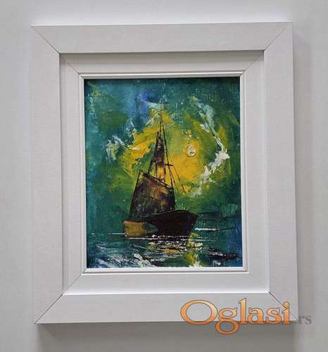 Ulje na platnu - Brod kroz noc, prelepo!