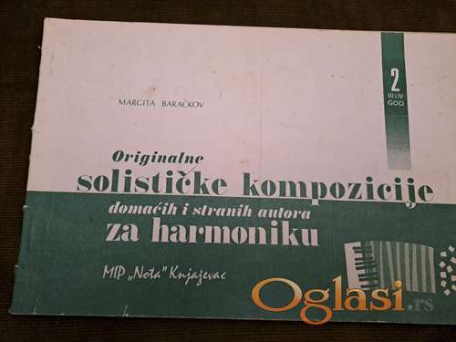 Originalne solistički kompozicije domaćih i stranih autora za harmoniku 2, za III i IV razred OMŠ