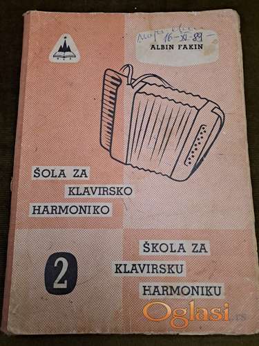 Albin Fakin, Škola za klavirski harmoniku. Cena: 650 dinara. Tel.060-58-58-153