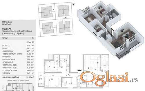Adice-Veliki Troiposoban stan 80 m2 u Pogodnom kraju-povrat PDV-065/385 8880