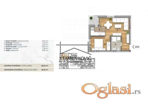 Liman V-Nov dvosoban stan ID#7041