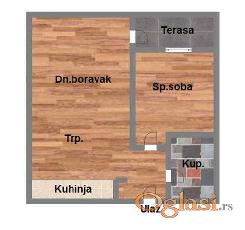 Dvosoban stan u izgradnji, 43m2, Trandžament