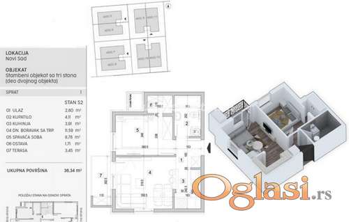 Adice-Odličan Jednoiposoban stan 36 m2 u Pogodnom kraju-povrat PDV-065/385 8880