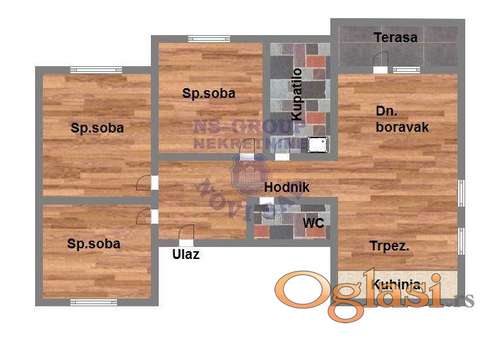 Četvorosoban stan u Petrovaradinu - 74m2