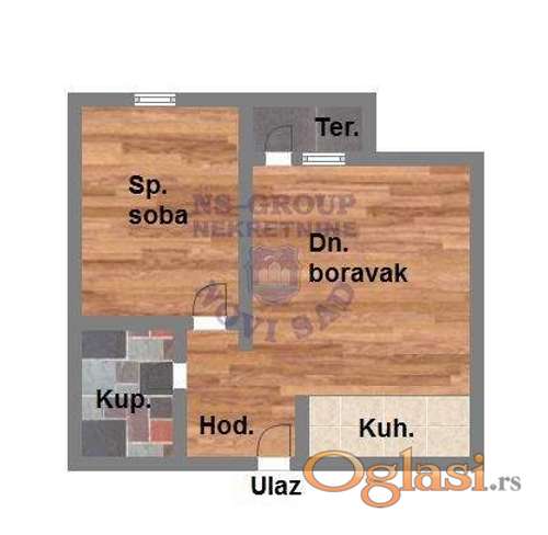 Dvosoban stan u Petrovaradinu,48m2