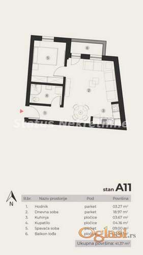 Podbara-direktna prodaja-Dvosoban stan 41 m2 na poželjnoj top lokaciji-mogućnost povrata PDV-a-065/385 8880