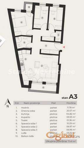 Podbara-direktna prodaja-Četvorosoban stan 71 m2 na poželjnoj top lokaciji-mogućnost povrata PDV-a-065/385 8880