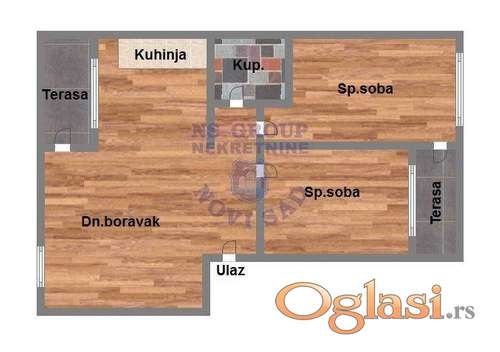 Trosoban, 75m2 Mišeluk