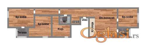Troiposoban stan, 75m2