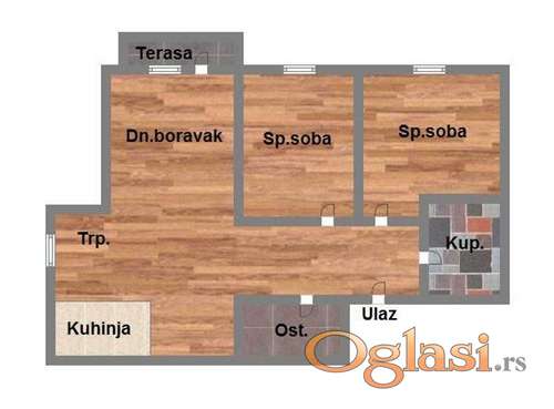 Trosoban - 57m2 - Bulevar Patrijarha Pavla!