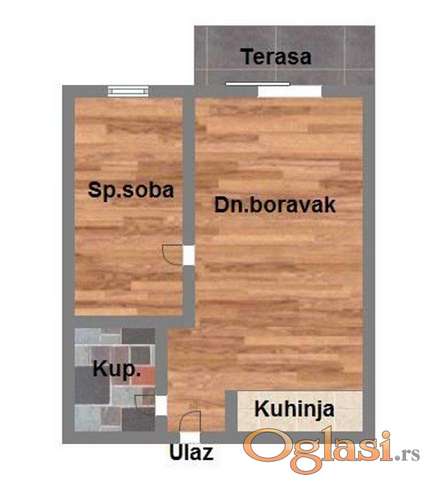 Dvosoban 45m2 Som. Bulevar izgradnja 1.sprat