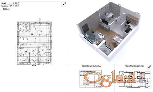NOVI SAD - AVIJACIJA - 29.00 m2