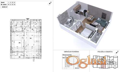 NOVI SAD - AVIJACIJA - 40.00 m2