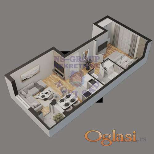 Dvosoban 39m2 Adice