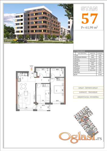 Novogradnja! Trosoban! Sa pdv-om!