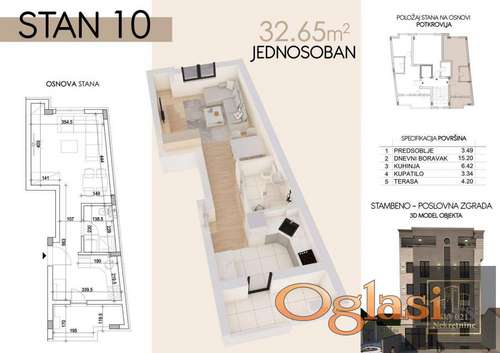 Novogradnja! Centar Novog Sada - jednosoban! Sa pdv-om!