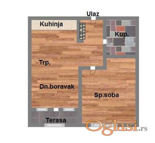 Centar Novi Sad sa PDV-om dvosoban stan
