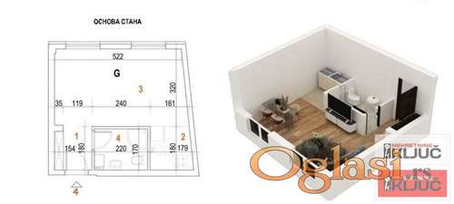 KOD SOMBORSKOG BULEVARA, 27m2, Garsonjera sa pdv, Izgradnja