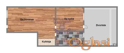 Garsonjera 28m2 sa privatnim dvorištem na Klisi