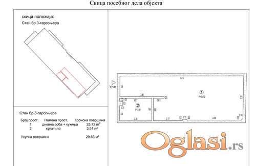 Garsonjera 29,63 m2 _ Adice, Novi Sad