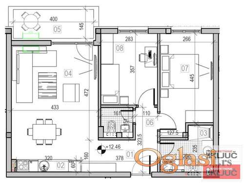 SREMSKA KAMENICA, 70m2, Trosoban sa pdv, Izgradnja