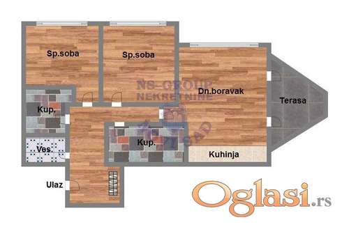 Trosoban 67m2 Bulevar Patrijarha Pavla