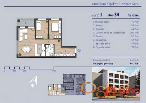 TROSOBAN STAN NA PRVOM SPRATU