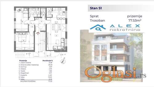Novogradnja u centru grada povrat PDV gratis parking mesto