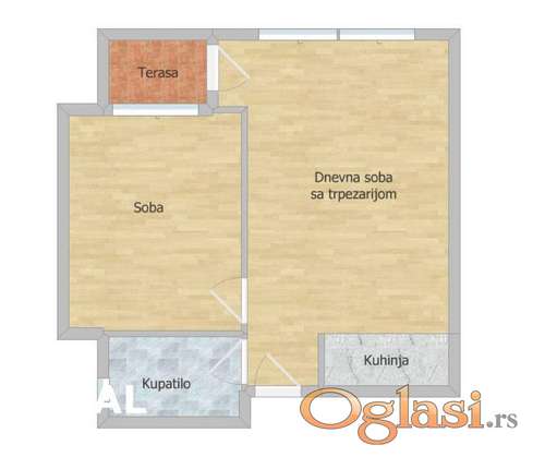 Stan NOVI SAD,ADICE - 41 m2 86100 €, ID: 1100853
