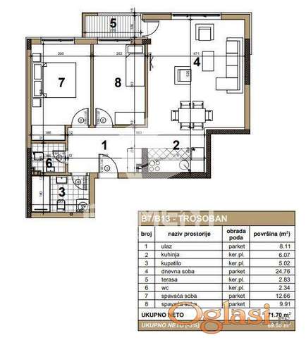 Odlican trosoban stan, uskoro useljiv! Cena sa parkingom i PDV-om! ID#1037